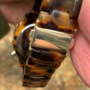 Accessories | Tortoiseshell Rhinestone Gold Tone Watch | Poshmark